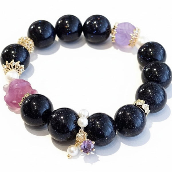 Starlight Fox Bracelet Blue Sandstone & Amethyst – SoulstoneHouse