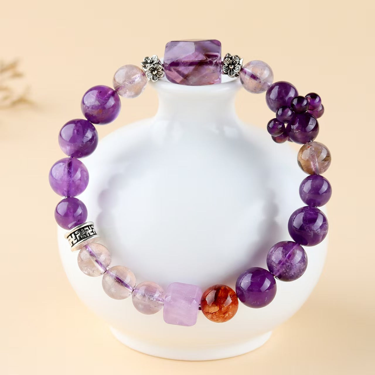 Natural Amethyst Fire Element Bracelet – Healing & Spiritual Energy ...