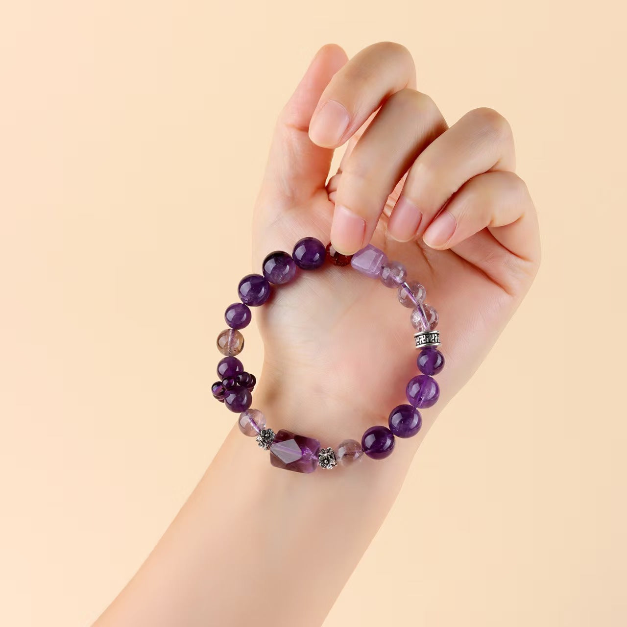 Natural Amethyst Fire Element Bracelet – Healing & Spiritual Energy ...