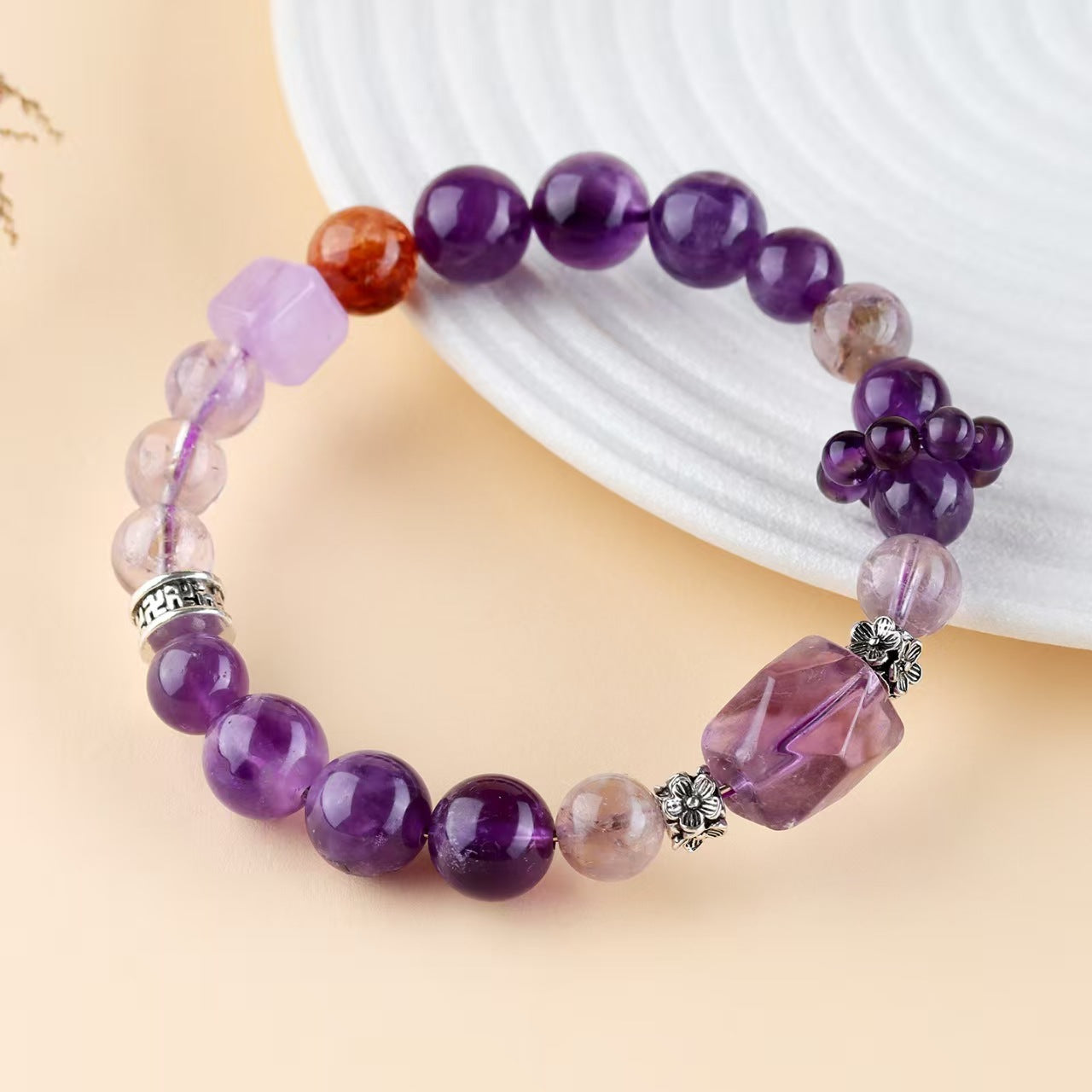 Natural Amethyst Fire Element Bracelet – Healing & Spiritual Energy ...