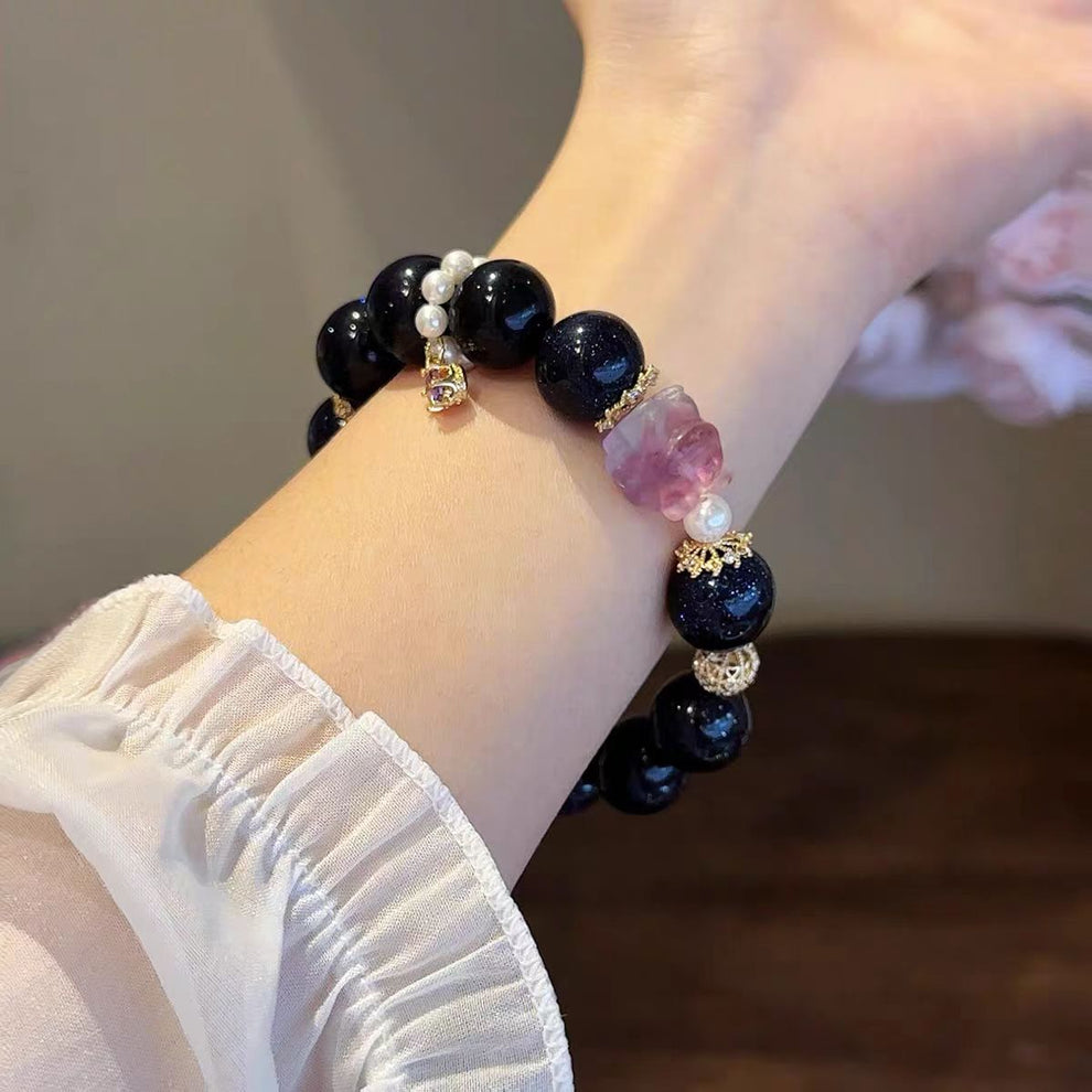 Starlight Fox Bracelet Blue Sandstone & Amethyst – SoulstoneHouse