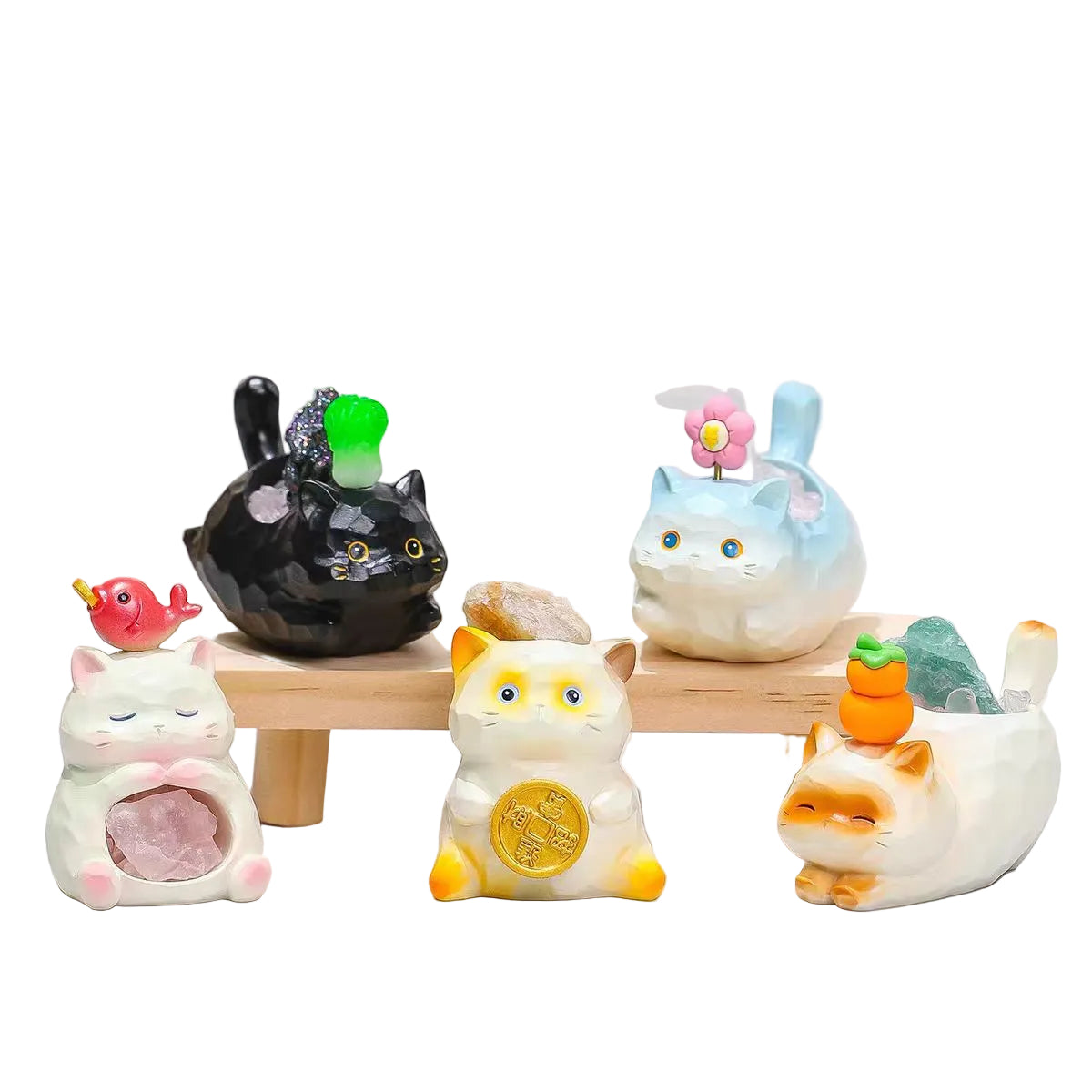 Cat Energy Crystal Blind Box – Healing Crystal Desk Figurines | Kawaii ...