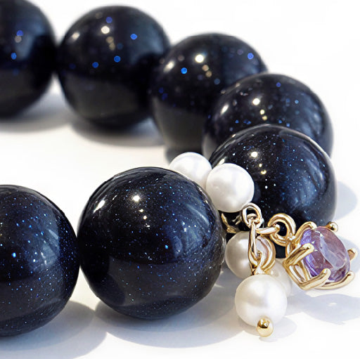Starlight Fox Bracelet Blue Sandstone & Amethyst – SoulstoneHouse