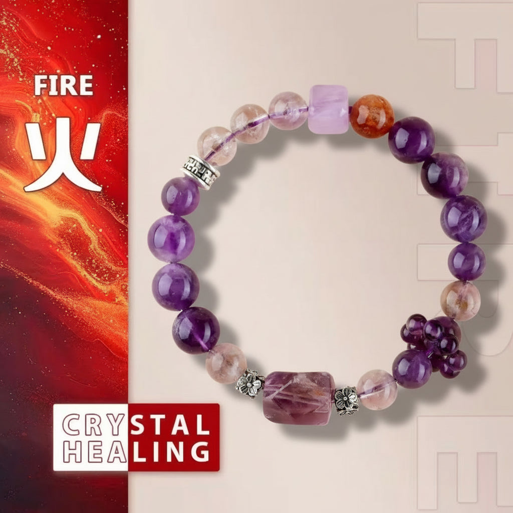 Natural Amethyst Fire Element Bracelet – Healing & Spiritual Energy ...