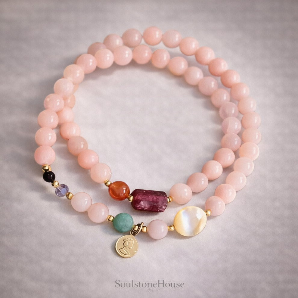 Rose Quartz & Strawberry Crystal Bracelet – SoulstoneHouse